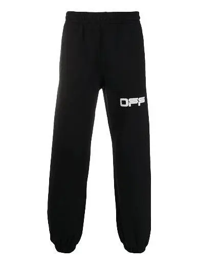 Off-White Logo Pattern Printing Bundle Feet Sports Pants/trousers/joggers - Black