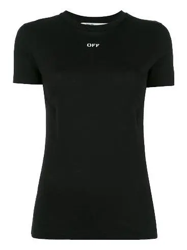 Off-White Floral Print Short Sleeve T-shirt - Black