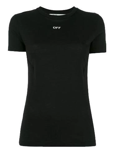 Off-White Floral Print Short Sleeve T-shirt - Black