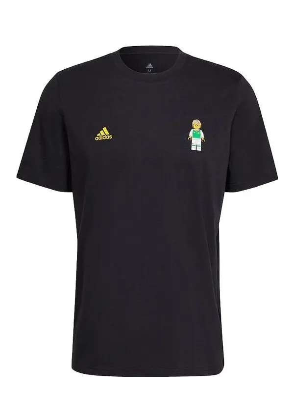 Adidas Printing Logo Round Neck Short Sleeve Black - Multi-color