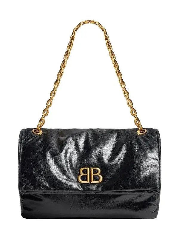 Balenciaga Monaco Chain Bag - Black