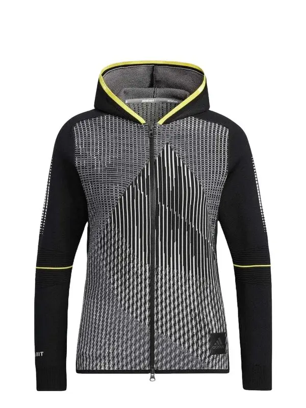 Adidas Primeknit Hooded Jacket - Black