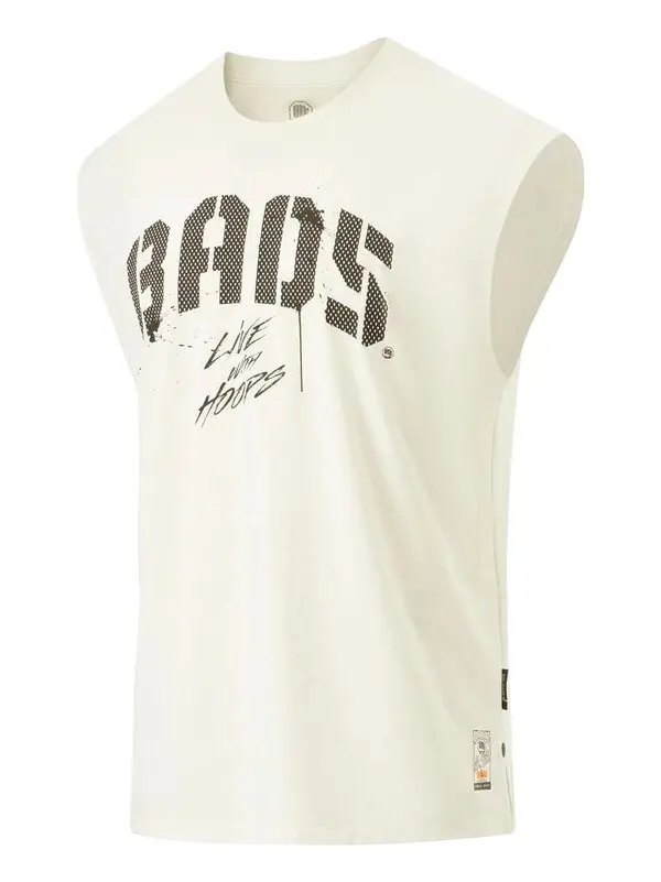 LI-NING Badfive Graphic Basketball Tank - Beige/black