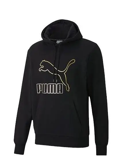 PUMA Loose Printed Hooded Fleece - Black