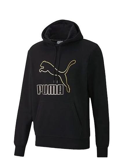 PUMA Loose Printed Hooded Fleece - Black