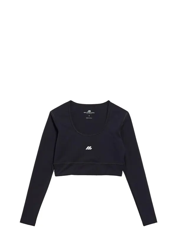Balenciaga Activewear Long Sleeve Sports Bra - Black