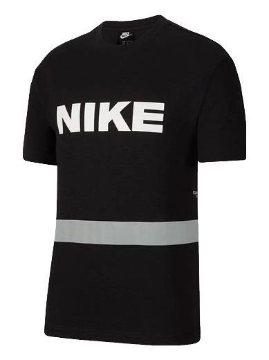 Nike Logo Alphabet Printing Round Neck Casual Short Sleeve T-shirt - Black