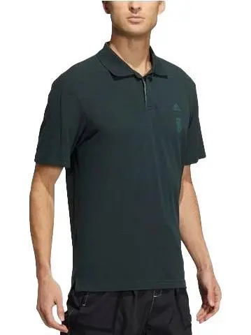 Adidas Martial Arts Series Solid Color Sports Gym Short Sleeve Dark Green Polo Shirt - Default Color