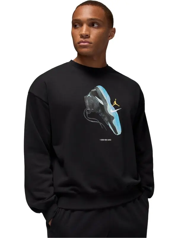 JORDAN Brooklyn Fleece Crewneck Sweatshirt - Black/gamma Blue