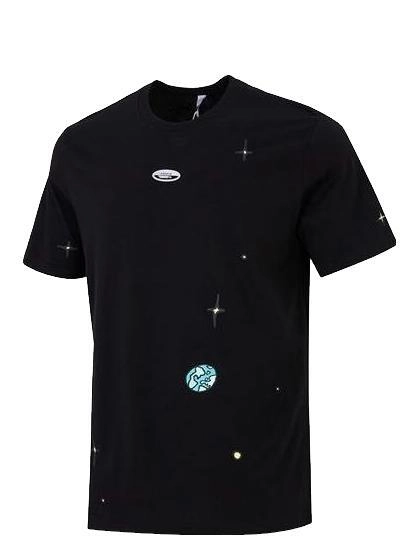 Adidas Originals Offset Printing Logo Earth Star Athleisure Casual Sports Round Neck Short Sleeve Black T-shirt - Default Color
