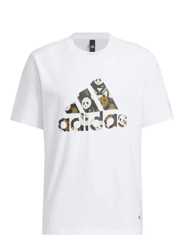 Adidas Solid Color Logo Athleisure Casual Sports Short Sleeve White - Multi-color