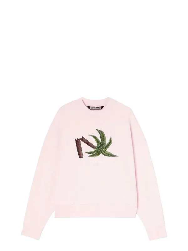 Palm Angels Broken Palm Crewneck Sweatshirt - Pink/green