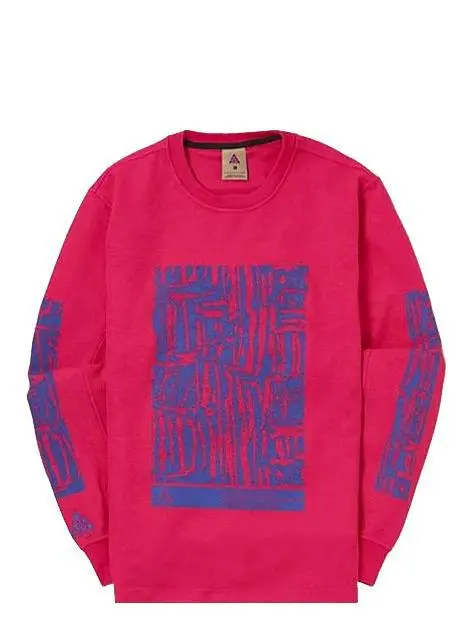Nike Long Sleeve Pullover With Graphic Print - Red