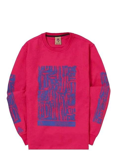 Nike Long Sleeve Pullover With Graphic Print - Red