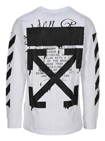 Off-White Long Sleeve Dripping Arrows Graphic T-shirt - White
