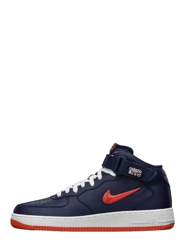 Nike Force 1 Mid 'nyc Jewel' Sneakers - Midnight Blue/orange