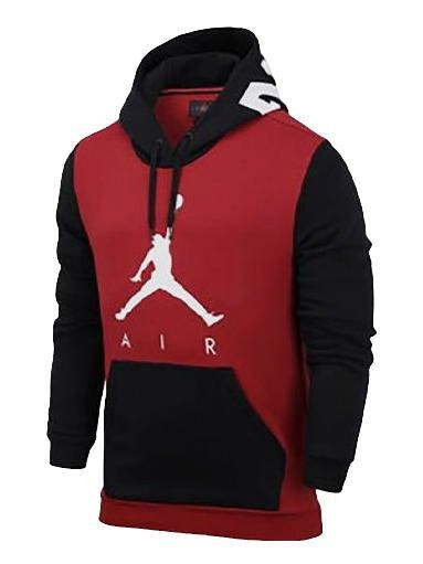 JORDAN Air Colorblock Logo Fleece Hoodie - Red