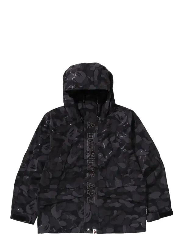 A BATHING APE Laminated Camouflage Snowboard Jacket - Black