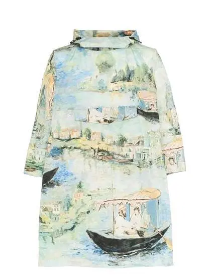 Off-White Painting Pattern Hooded Nylon Pullover Windbreaker - Multicolor