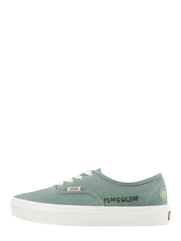 VANS Authentic Low Top Casual Shoes With Embroidered Detailing - Green