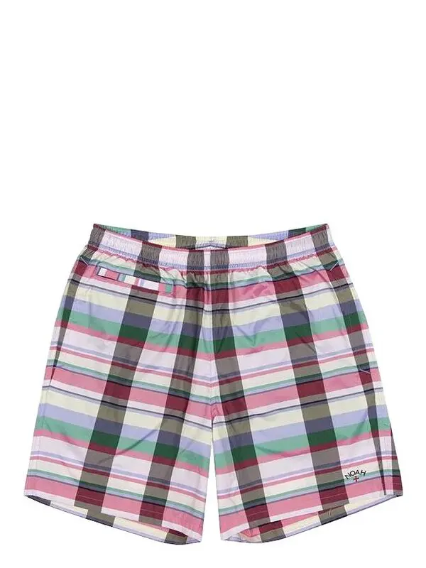 Adidas Originals X Noah Plaid Water Repellent Shorts - Red