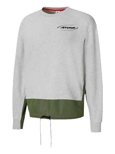 PUMA X Attempt Crossover Splicing Casual Round Neck Gray - Default Color