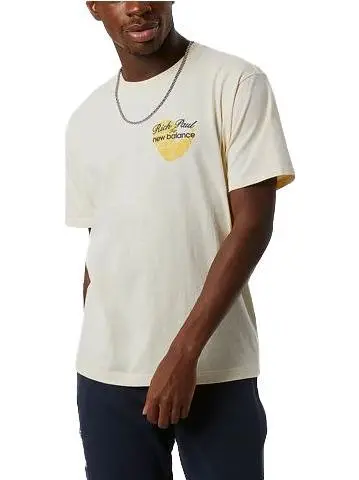 NEW BALANCE X Rich Paul Crossover Logo Printing Round Neck Pullover Short Sleeve White - Creamy