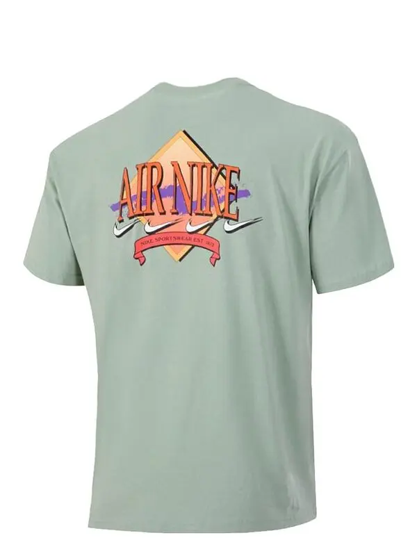 Nike Logo Printing Sports Round Neck Short Sleeve Green - Light Green