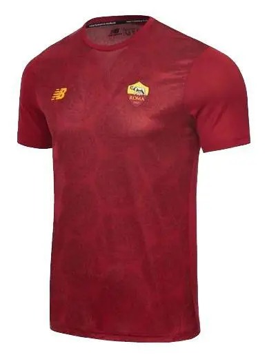 NEW BALANCE As Roma Logo Printing Training Sports T-shirt - Red