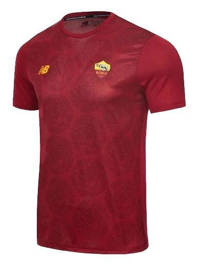 NEW BALANCE As Roma Logo Printing Training Sports T-shirt - Red