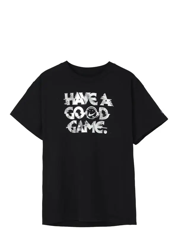 Nike Max 90 Printed Round Collar Casual Short Sleeved Male - Black