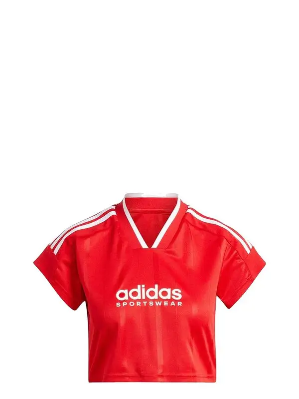 Adidas Tiro Cut 3-stripes Crop Jersey - Red/white