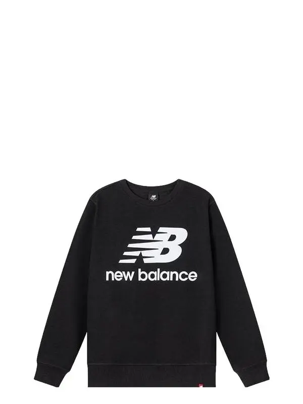 NEW BALANCE Stacked Logo Crew Sweatshirt - Black/white