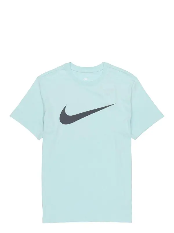 Nike Solid Color Large Logo Printing Round Neck Short Sleeve Light Green T-shirt - Multi-color