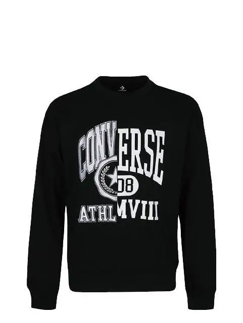 CONVERSE Alphabet Logo Round Neck Pullover - Black