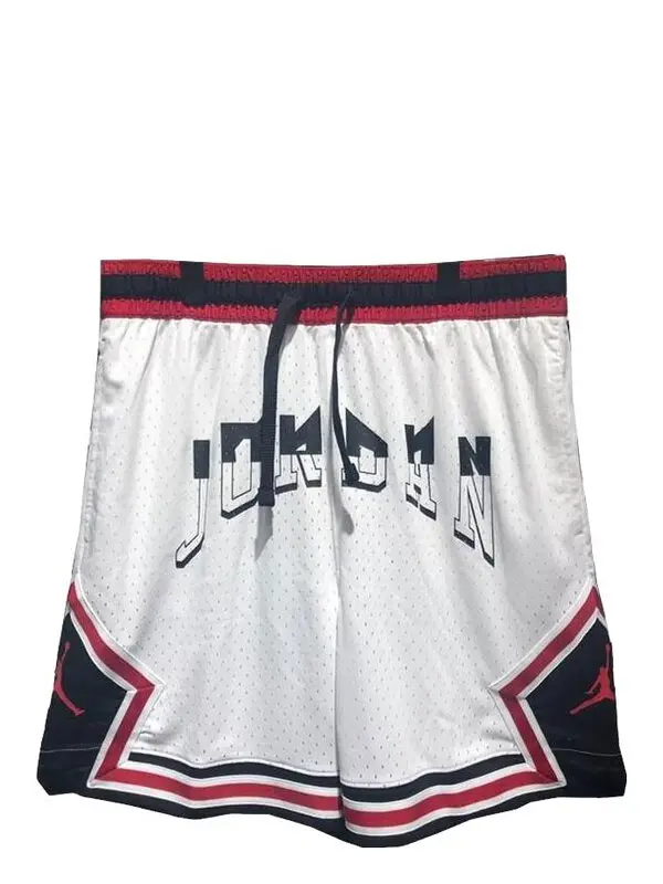 JORDAN Dri-fit Sport Diamond Shorts - White/red
