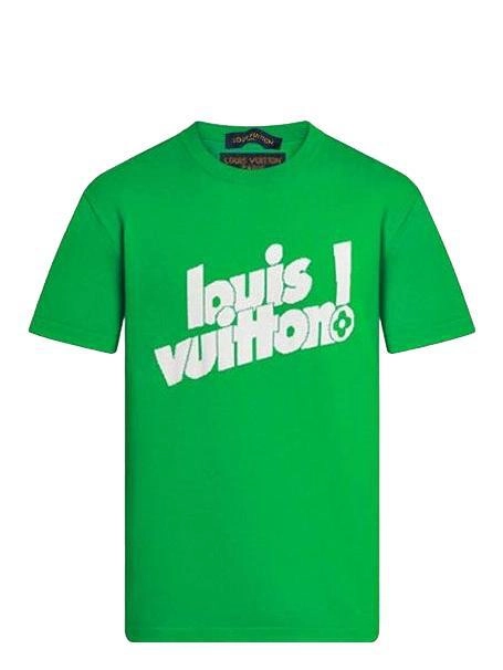 LOUIS VUITTON Round Neck Logo Alphabet Printing Classic Short Sleeve - Green