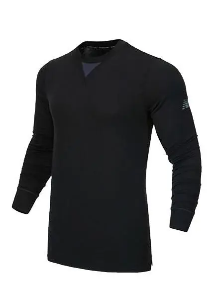 NEW BALANCE Round Neck Forked Long Sleeves - Black