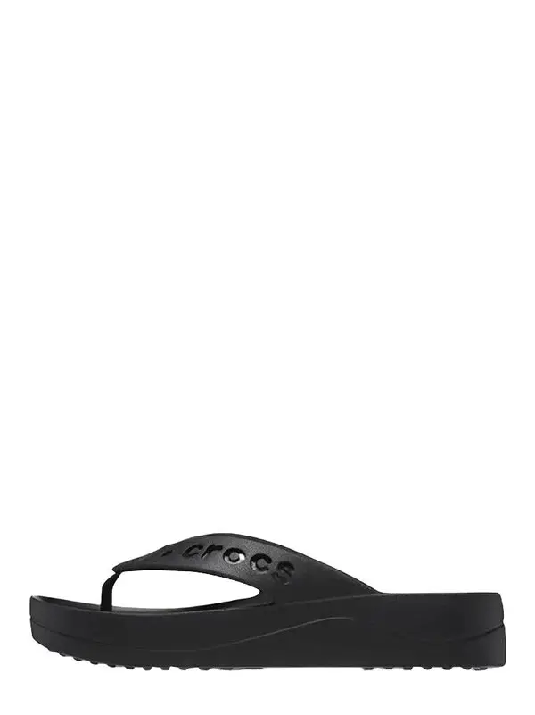 CROCS Baya Platform Cut Out Detail Flip Flops - Black