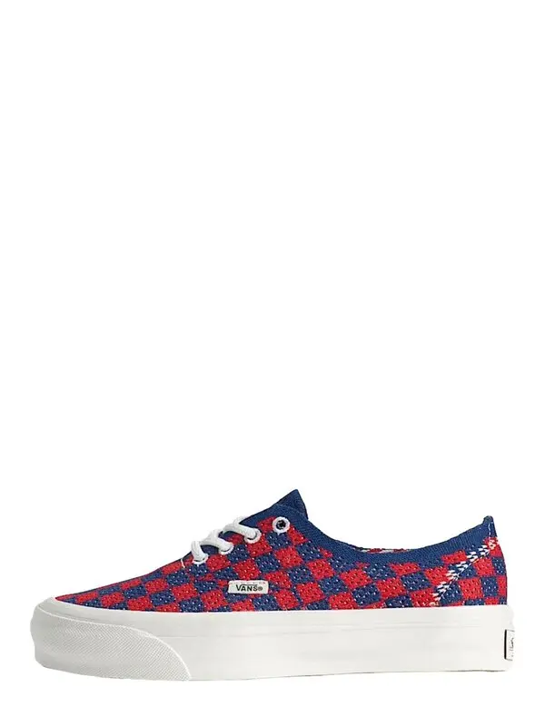 VANS Authentic Checkerboard Lace Up Sneakers - Red/blue