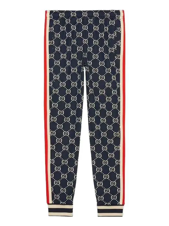 Gucci Gg Jacquard Jogging Trousers For - Blue