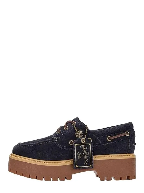 Timberland C.f. Stead Indigo Suede Platform Boat Shoes - Navy/brown