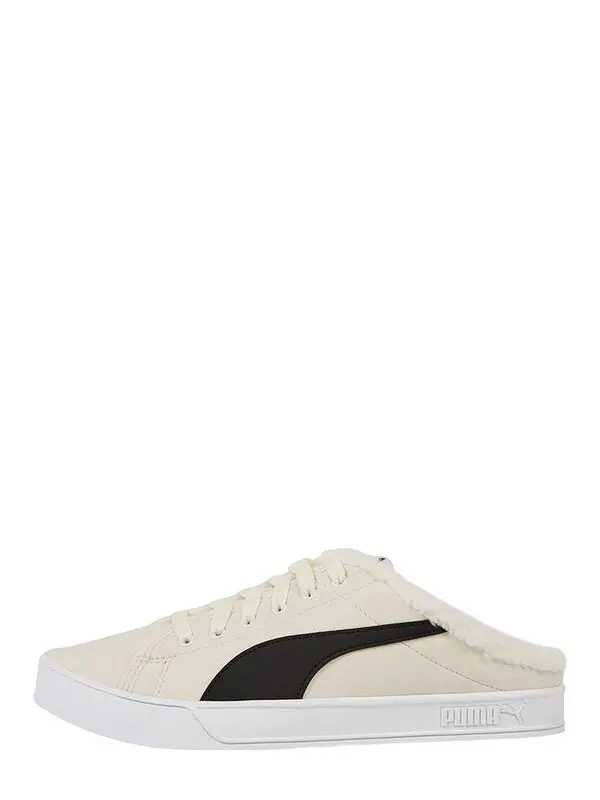 PUMA Bari Mule Sherpa Sneakers - White/black