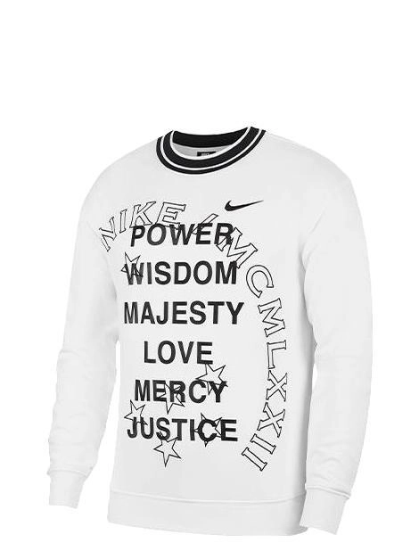 Nike Crewneck Pullover With Alphabet Graphic - White