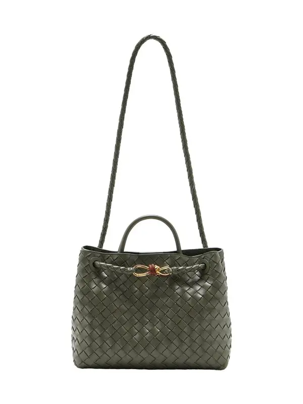 Bottega Veneta Andiamo Medium Intrecciato Leather Bag - Green