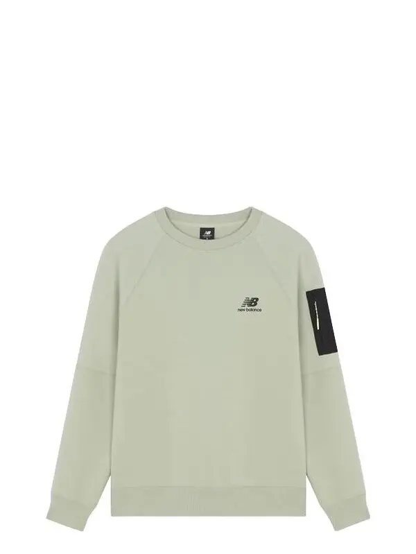 NEW BALANCE Logo Printing Round Neck Pullover - Green