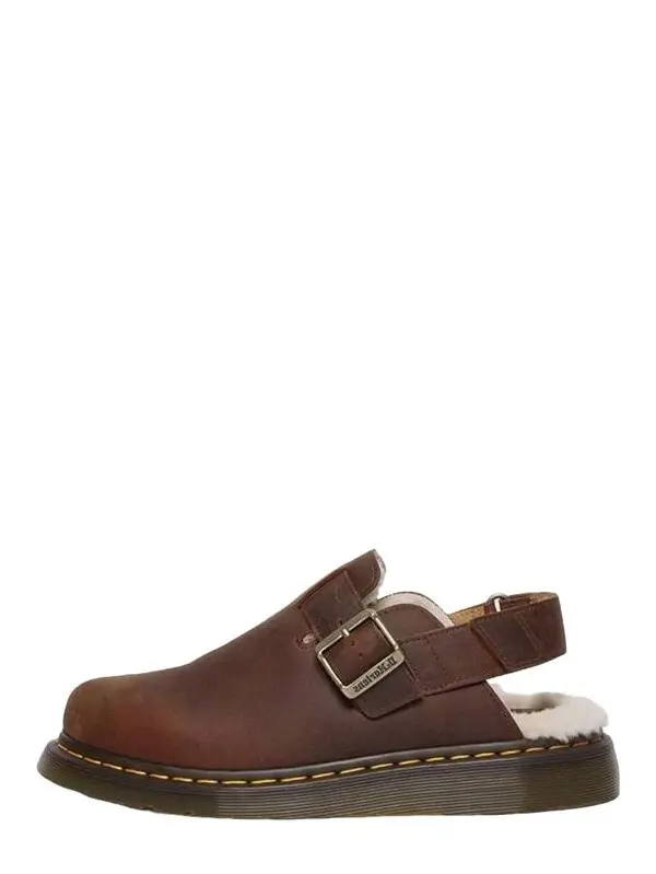 Dr. Martens Faux Fur Lined Slingback Mules - Warm Tan