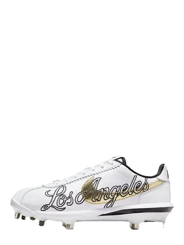 Nike Lunar Cortez Baseball Cleats White & Gold - White/gold