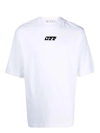 Off-White Fw21 Logo Round Neck Short Sleeve Loose Fit White T-shirt - Default Color