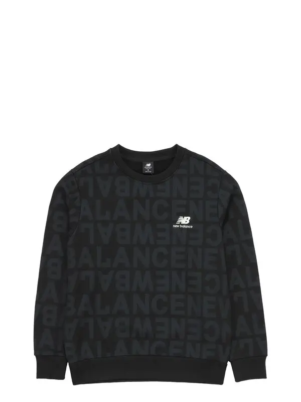 NEW BALANCE All-over Logo Crewneck Pullover - Black